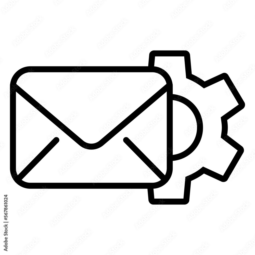 Outlined Email Automation icon Stock Vector | Adobe Stock