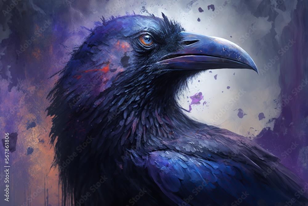 Mad raven, concept of Mysticism and Unpredictability, created with ...