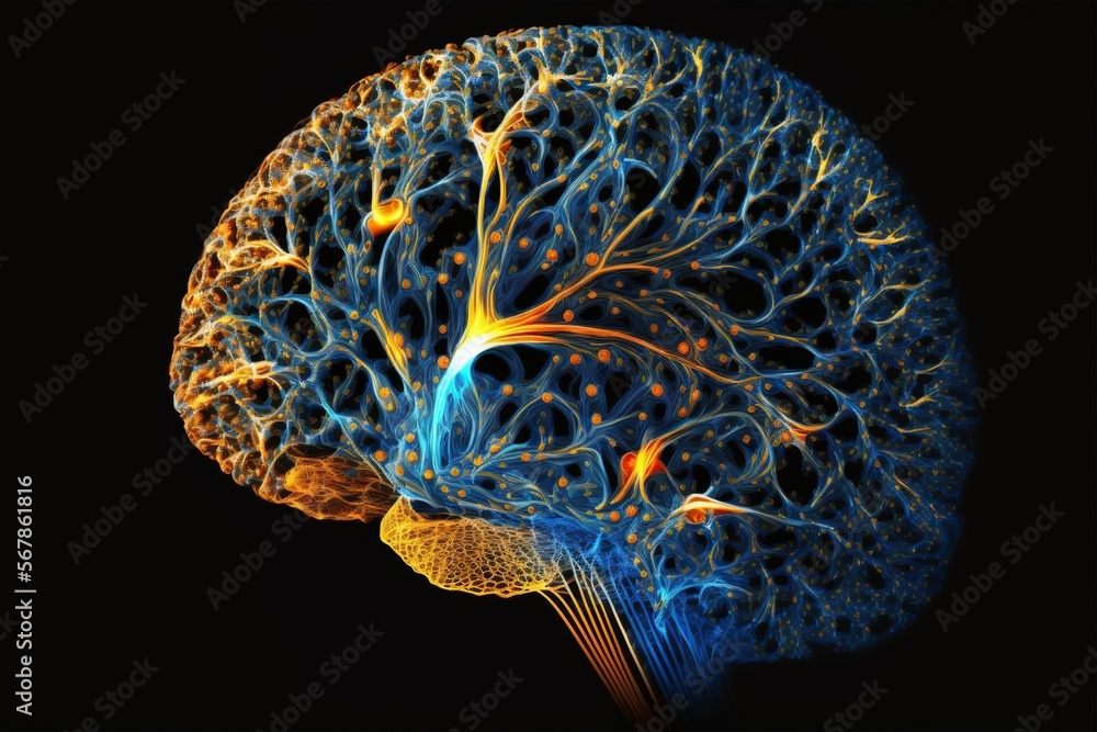 Mathematical model of neural network development in the brain, concept ...