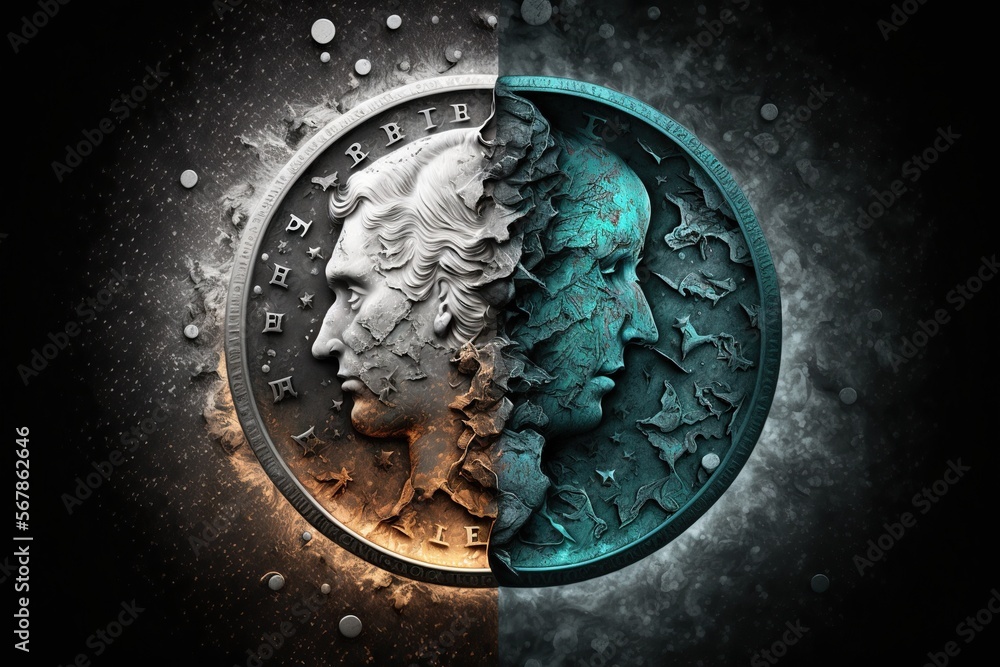 Two sides of a coin, concept of Duality and Balance, created with ...