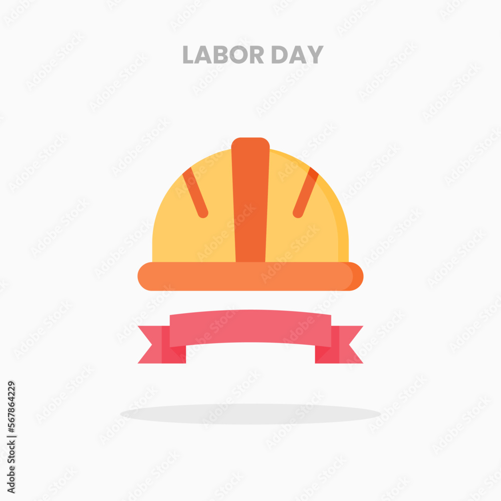 Labor Day icon flat. Vector illustration on white background. Can used ...