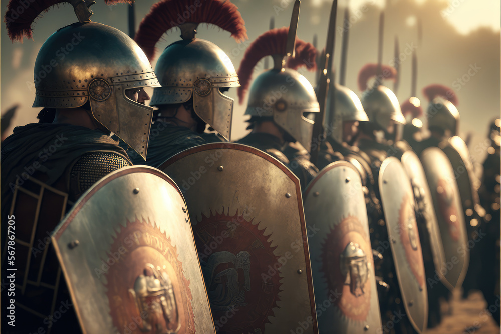 anchient roman background design, soldiers moments before entering the ...