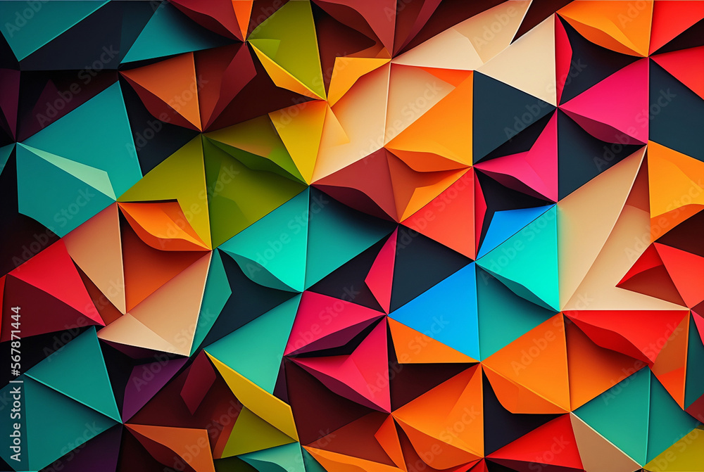 Abstract triangle geometry pattern background. Generative AI Stock ...