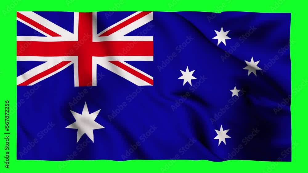 Flag of Australia waving isolated by the alpha channel(transparent ...