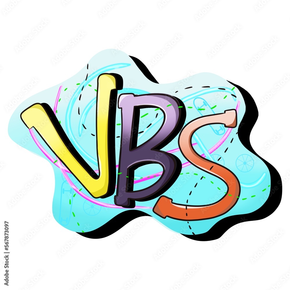 Text VBS (Vacation Bible School) illustration advertisement, Christian ...