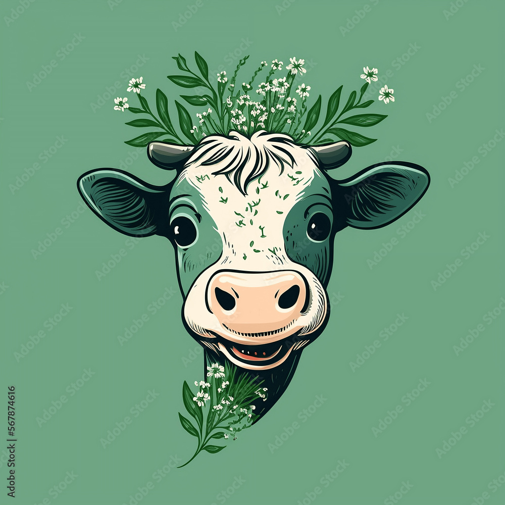 Grassy Greeter: The Eco-Friendly Cow created with generative AI ...