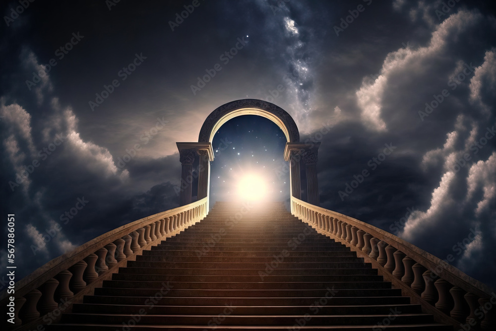 light in a night sky. skies high stairs Religion for the individual ...