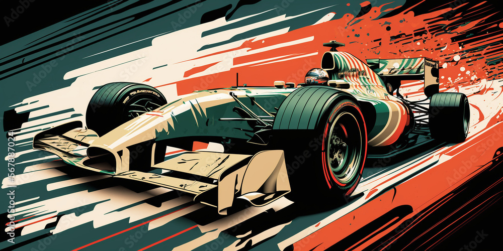Formula 1 car, F1 car, Generative AI Stock Illustration | Adobe Stock
