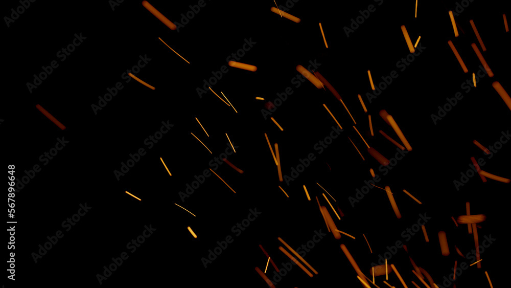 Overlay fire sparks bonfire embers. Burning red hot flying sparks fire ...