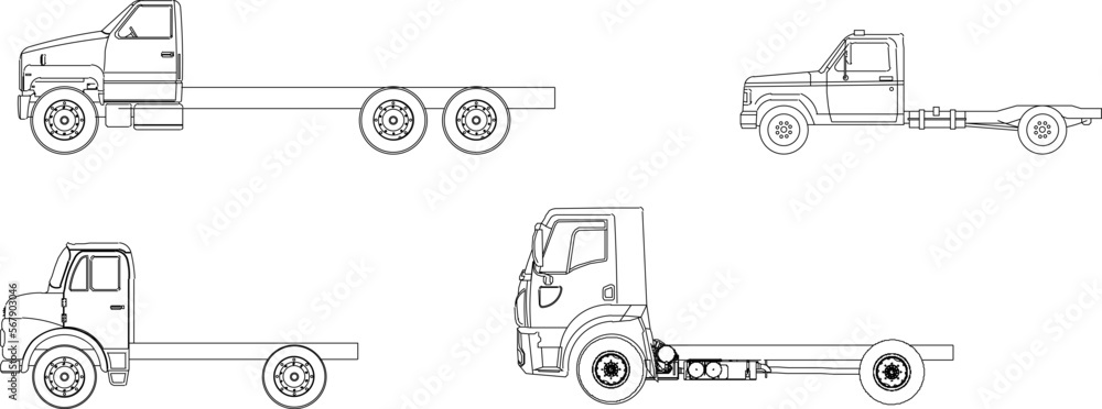 Vector sketch illustration of tow trucks collection Stock Vector ...