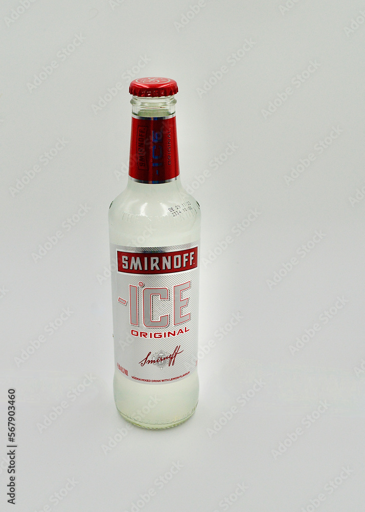 Smirnoff Ice original with lemon flavor on a white background Stock ...