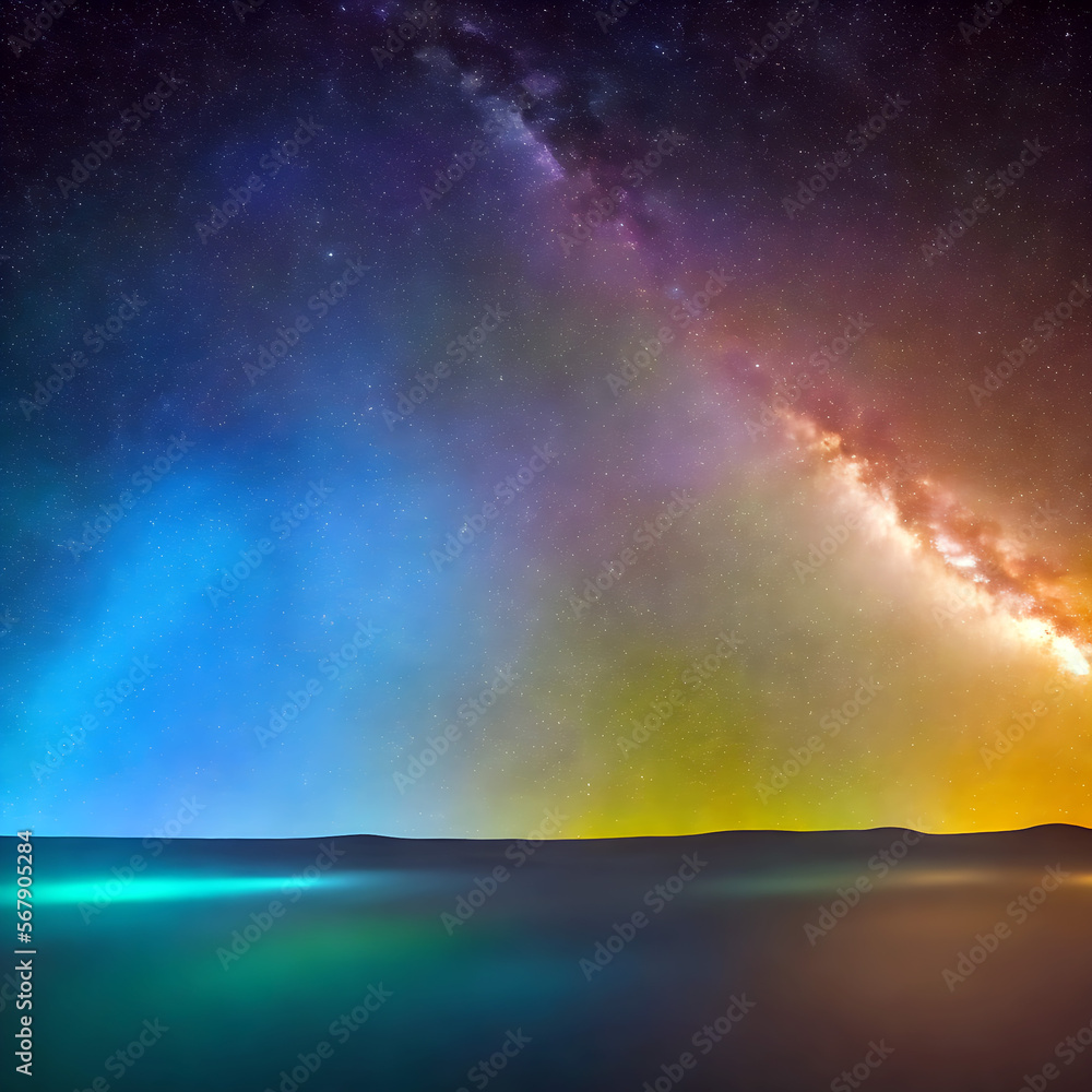 Abstract space orbit star nebula planet landscape model texture render ...