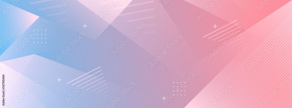 banner backgrounds. full of colors, memphis effect blue and pink ...