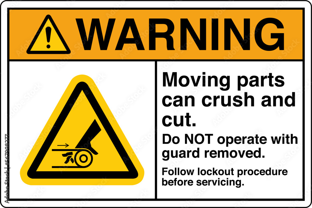 Safety Sign Marking Label Symbol Pictogram Standards Warning Moving ...