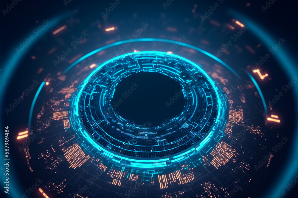 Futuristic technology concept. Circular hud element virtual reality of ...