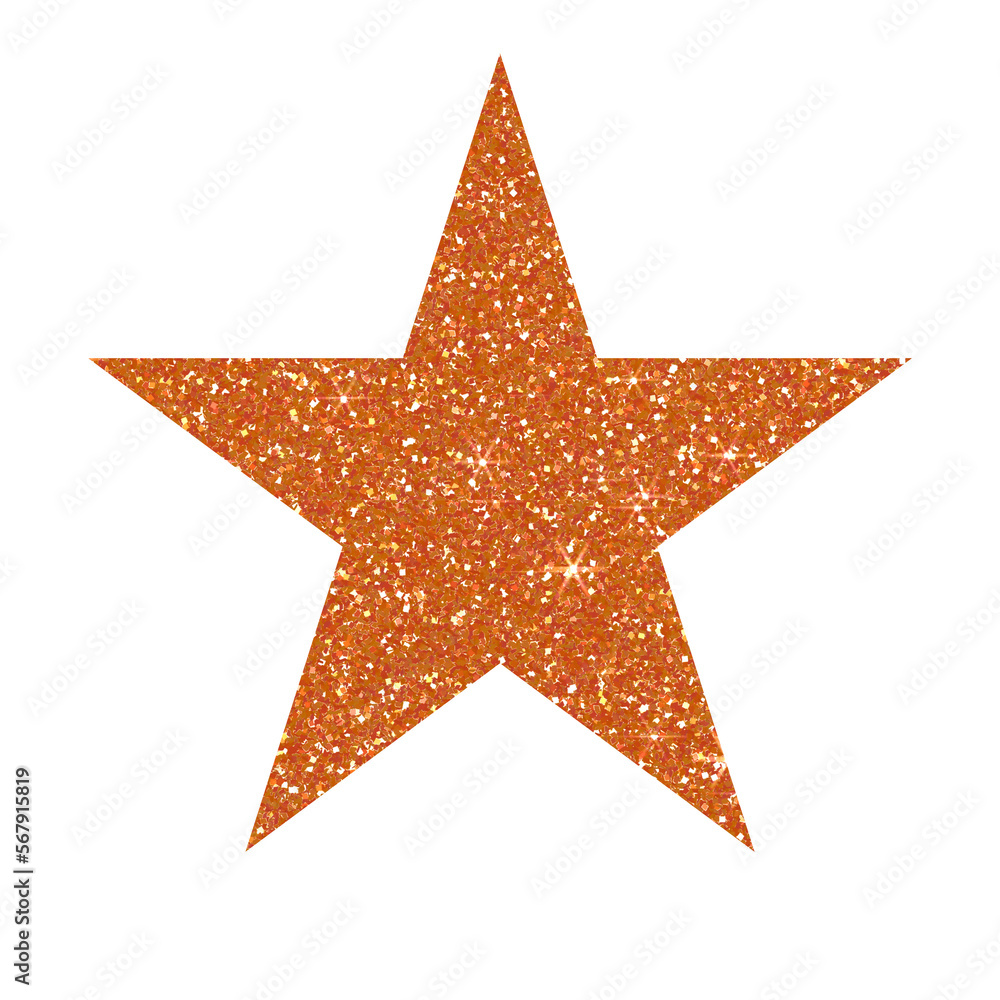 Orange star glitter on transparent background . Design for decorating ...