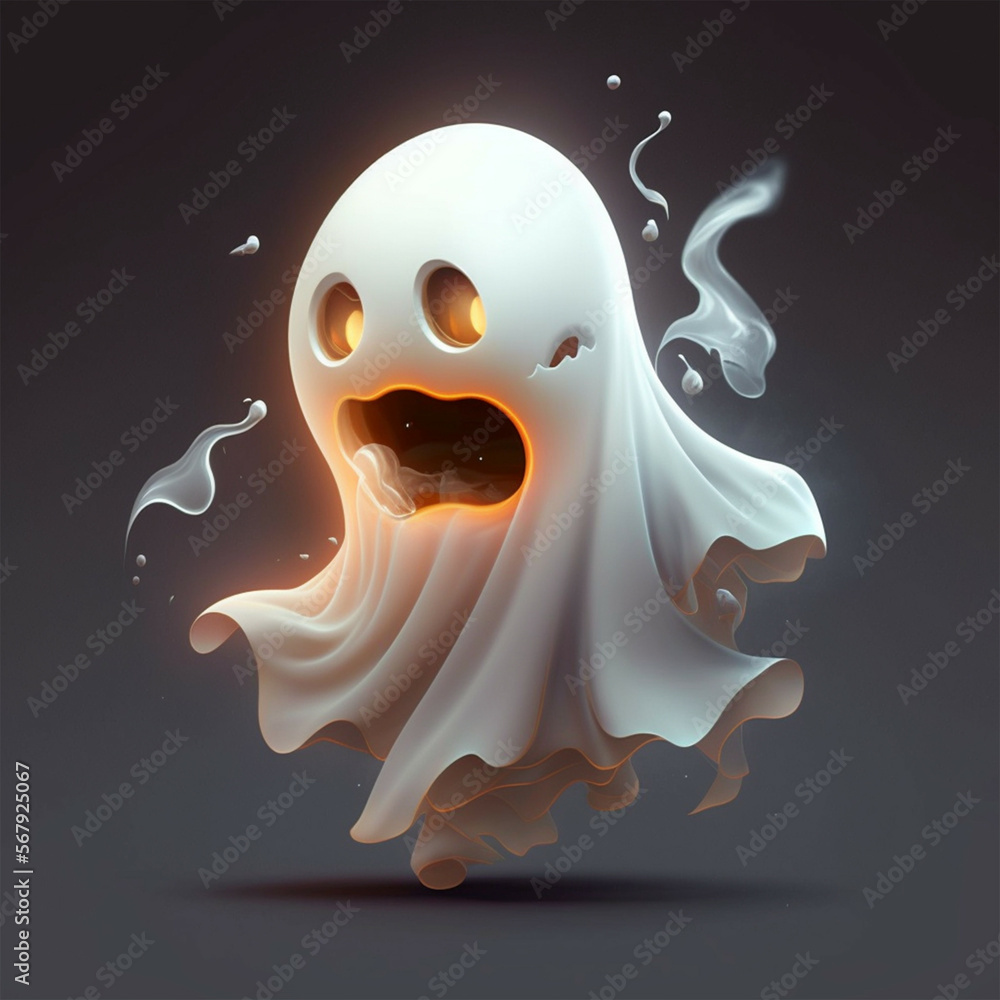Cartoon ghost character Stock Illustration | Adobe Stock