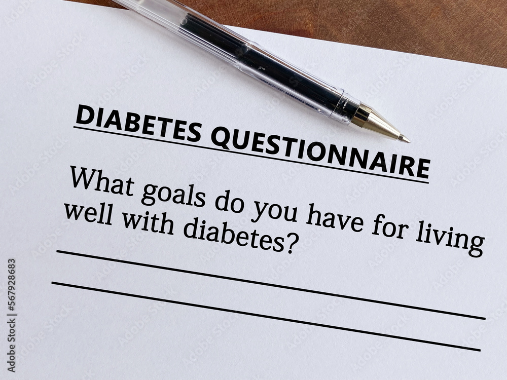 Questionnaire about diabetes Stock Photo | Adobe Stock