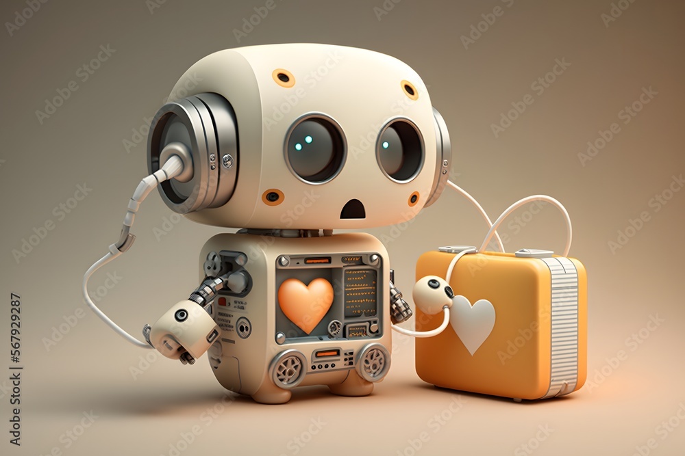 cute robot with medical kit created using Generative AI Technology ...