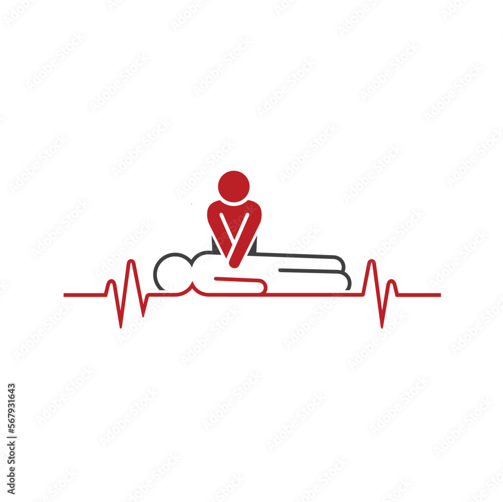 illustration of cpr technique, vector art. Stock Vector | Adobe Stock