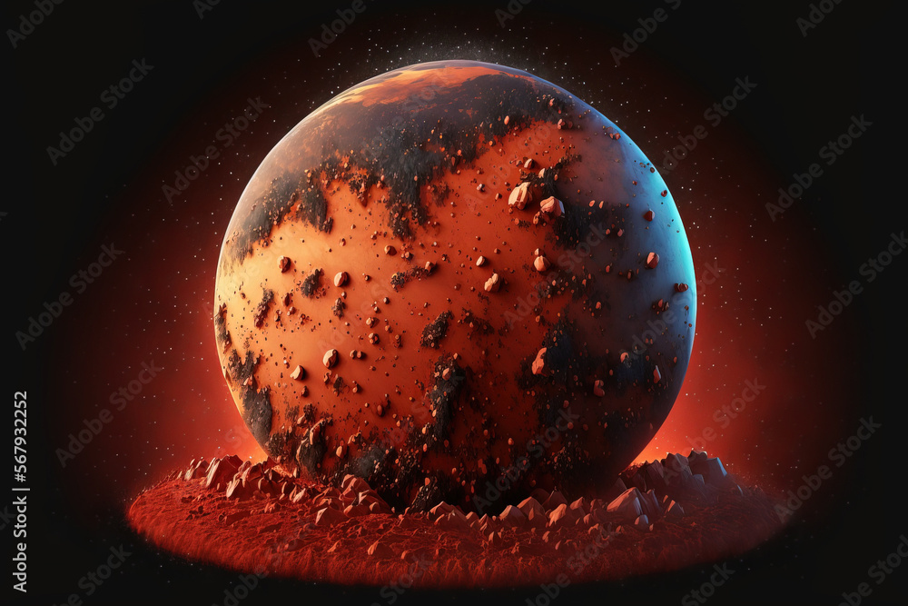 Realistic Red Planet, Mars Astronomical object for surface terraforming ...