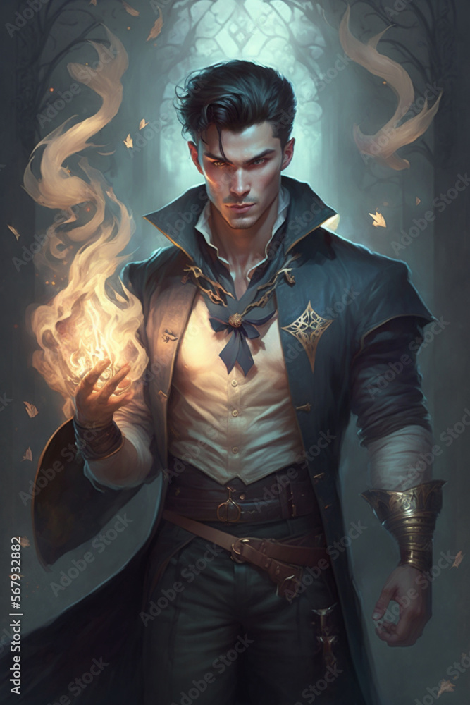 Fantasy magician no real person AI Generative Stock Illustration | Adobe Stock