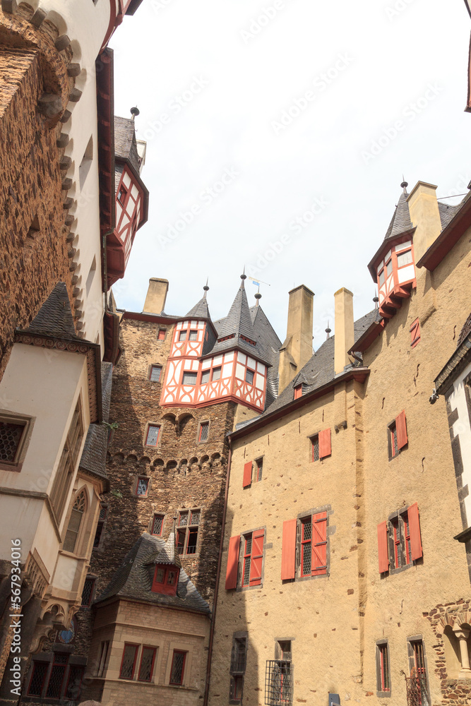 Wierschem, Germany - June 26, 2021: Medieval Eltz Castle with towers ...