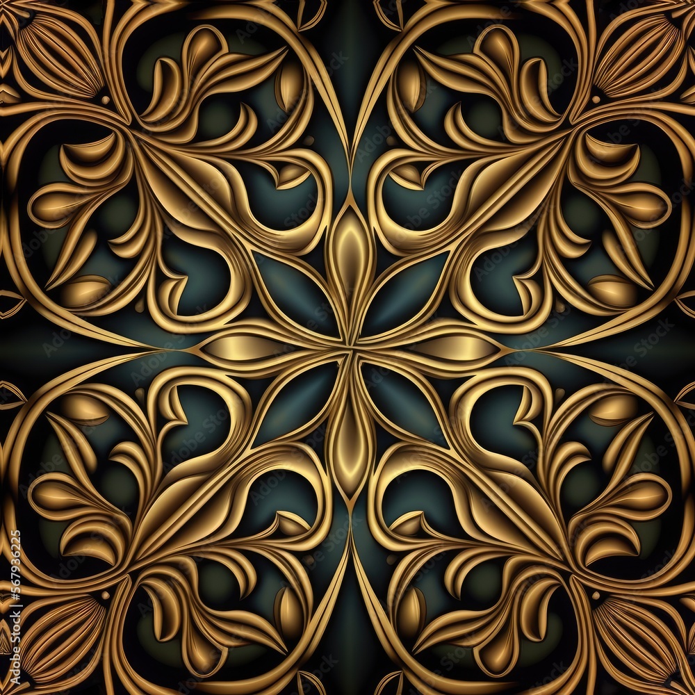 Seamless golden pattern background, vintage, rich ornament, luxury, ai ...