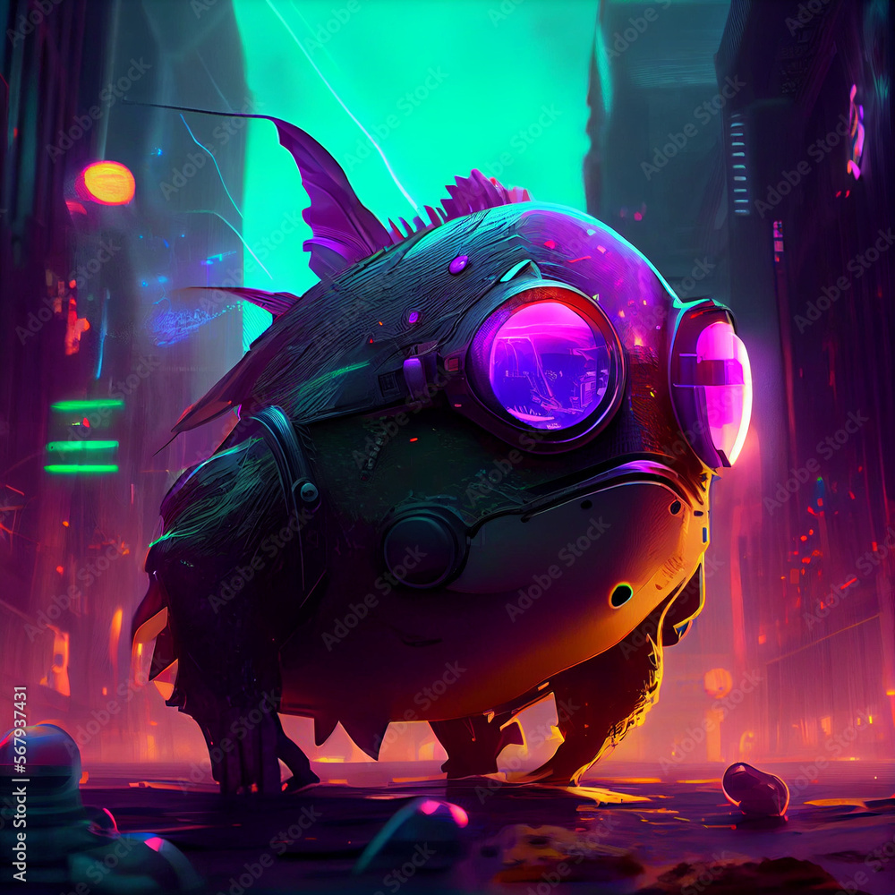 Blobfish fish cyberpunk style. Generative Ai. Stock Illustration ... Blobfish fish cyberpunk style. Generative Ai. Stock Illustration ...