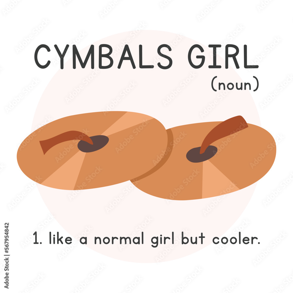 Cymbals Girl Definition simple fun cymbals poster clipart cartoon style ...