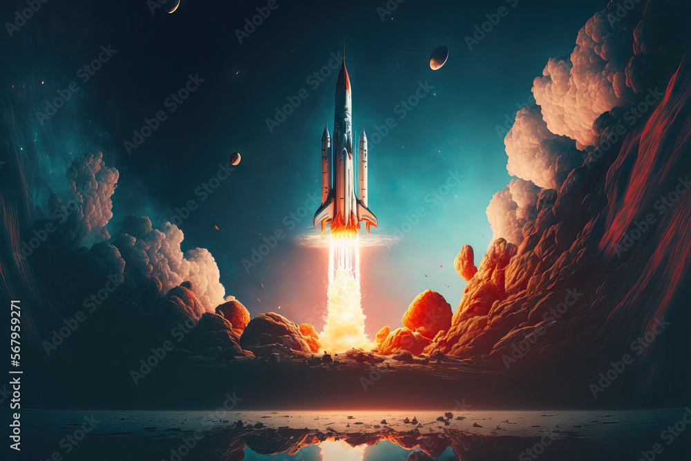 A new ship travels to a different planet. The spacecraft launches into ...