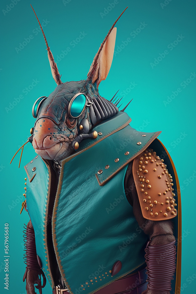 Stylish Cockroach as Fashion Model in Leather Jacket Generative AI ...