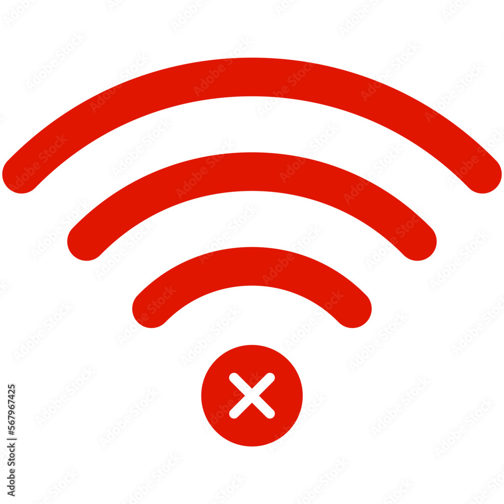 Vector no wifi sign on white background forbidden circle black wifi ...