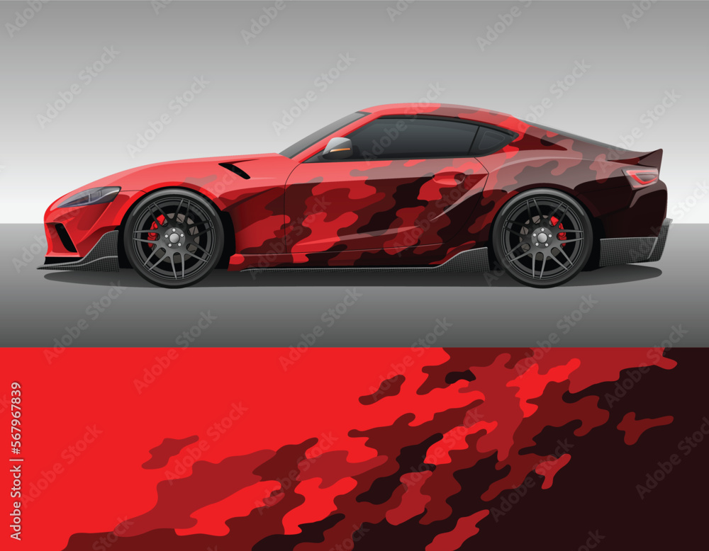 Camouflage car texture template for vinyl wrap and decal print. Classic ...