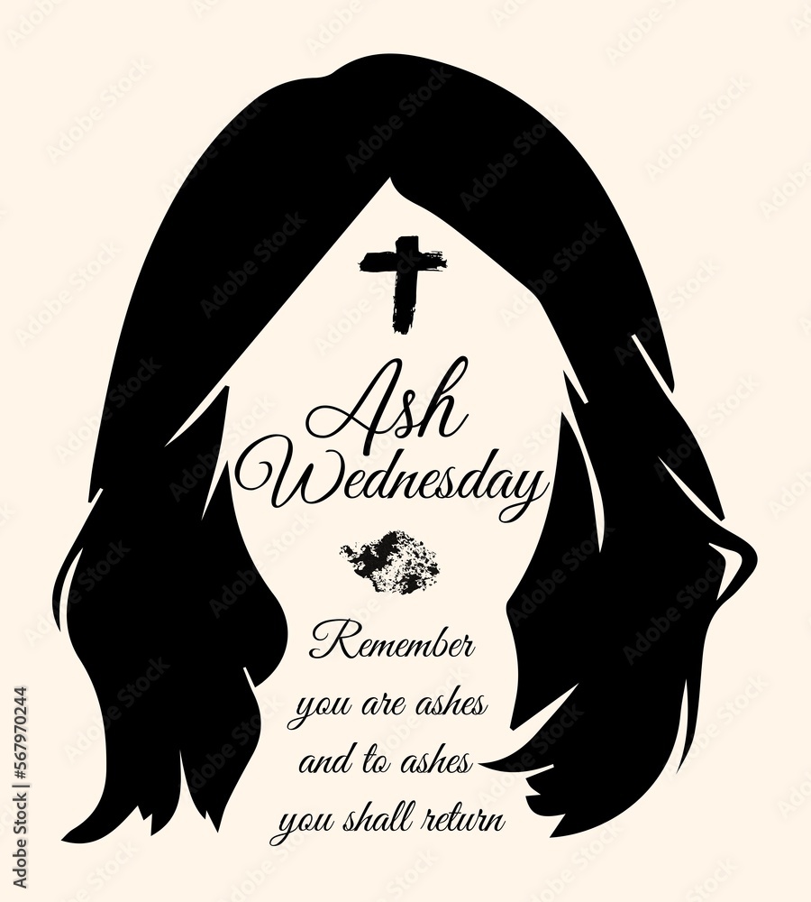 Ash Wednesday Cross Mark on head. Remember you are ashes and to ashes ...