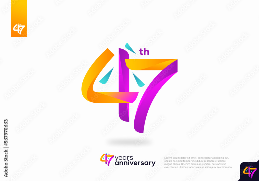 Number 47 logo icon design, 47th birthday logo number, 47th anniversary ...