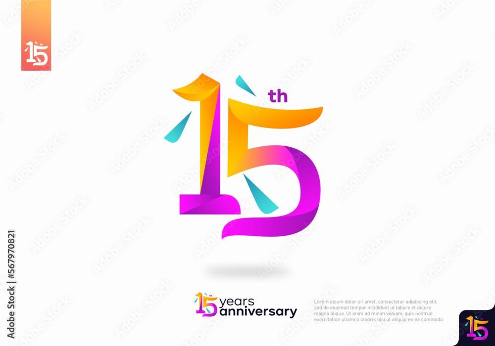 Number 15 logo icon design, 15th birthday logo number, 15th anniversary ...