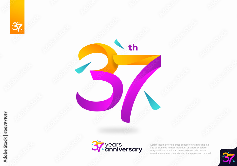 Number 37 logo icon design, 37th birthday logo number, 37th anniversary ...