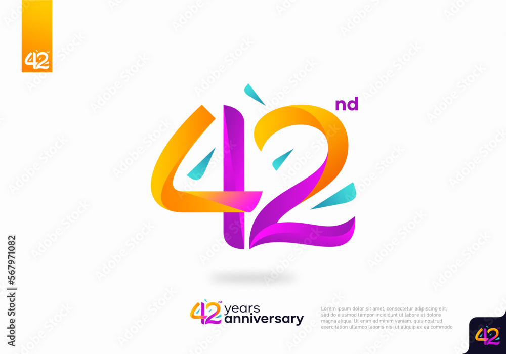Number 42 logo icon design, 42nd birthday logo number, 42nd anniversary ...