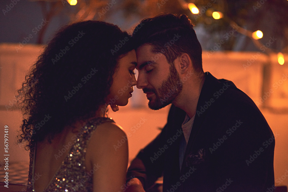 Love Passion And Interracial Couple On A Date At A Restaurant For