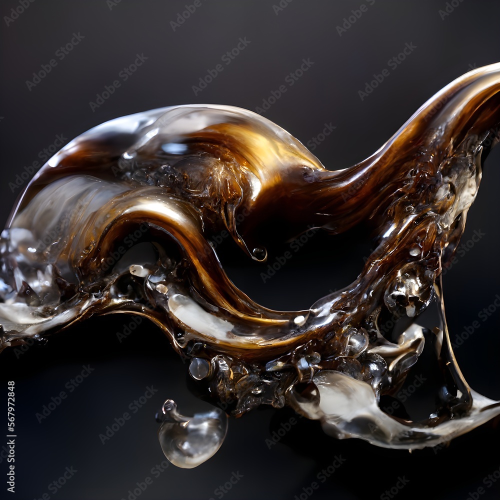 fluid abstract sculpture Houdini particles system with glossy wet shell ...