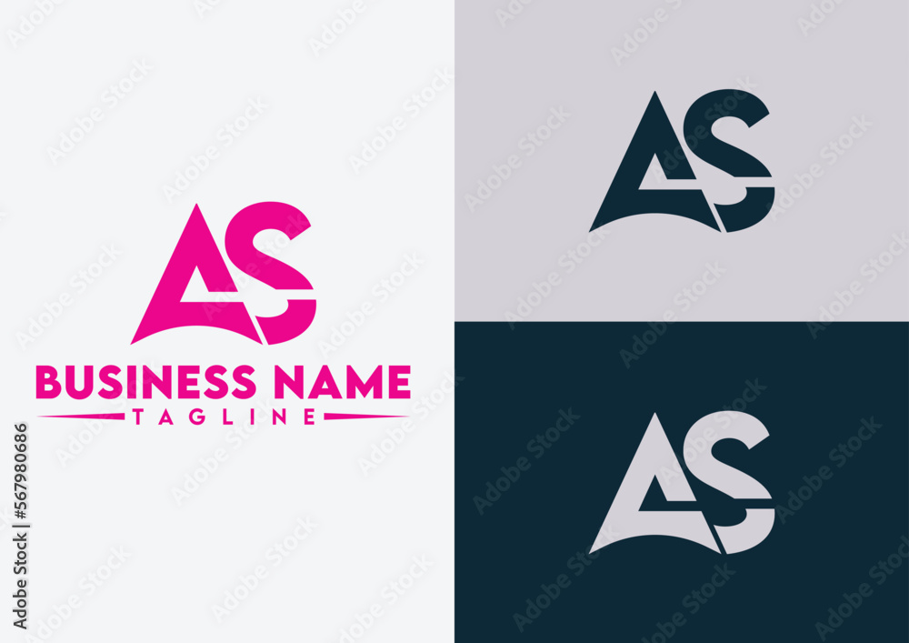 Letter AS logo design vector template, AS logo Stock Vector | Adobe Stock
