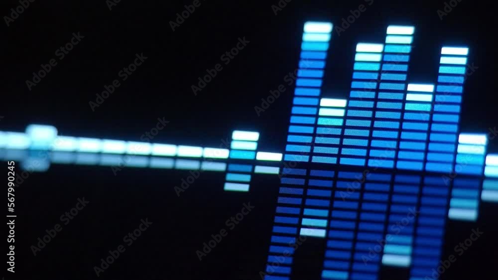 Sound Equalizer. Digital music or sound wave footage. audio waveform ...