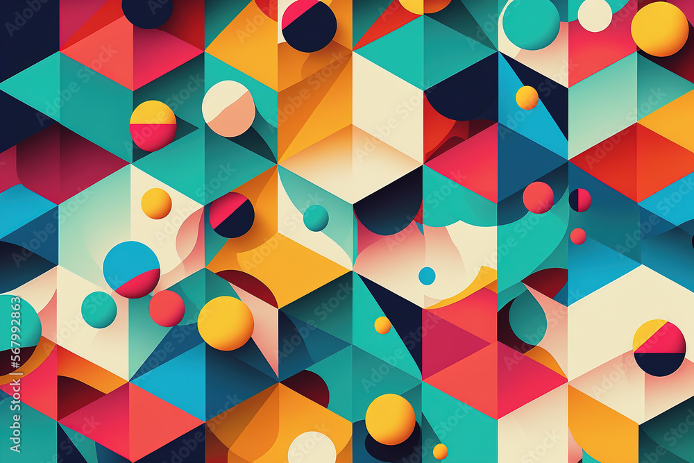 Abstract geometric colorful background image, Ai generated Stock ...