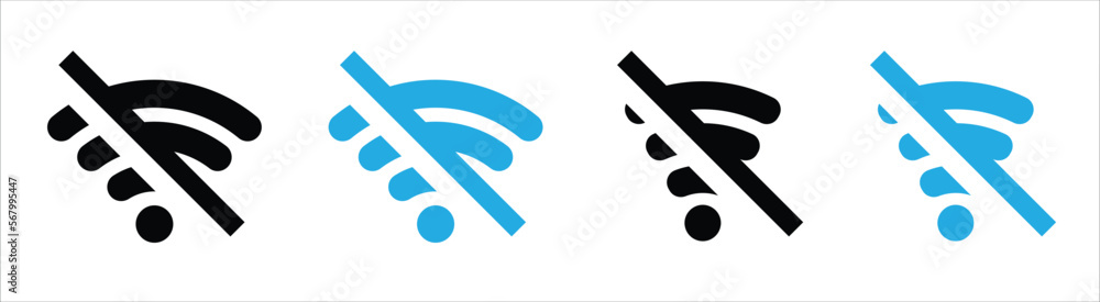 no internet connection icon set. no wi-fi icon. no signal icon ...