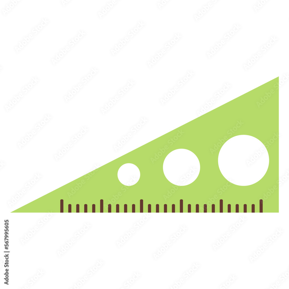 Triangle ruler square.Plastic triangular ruler.Outline vector ...