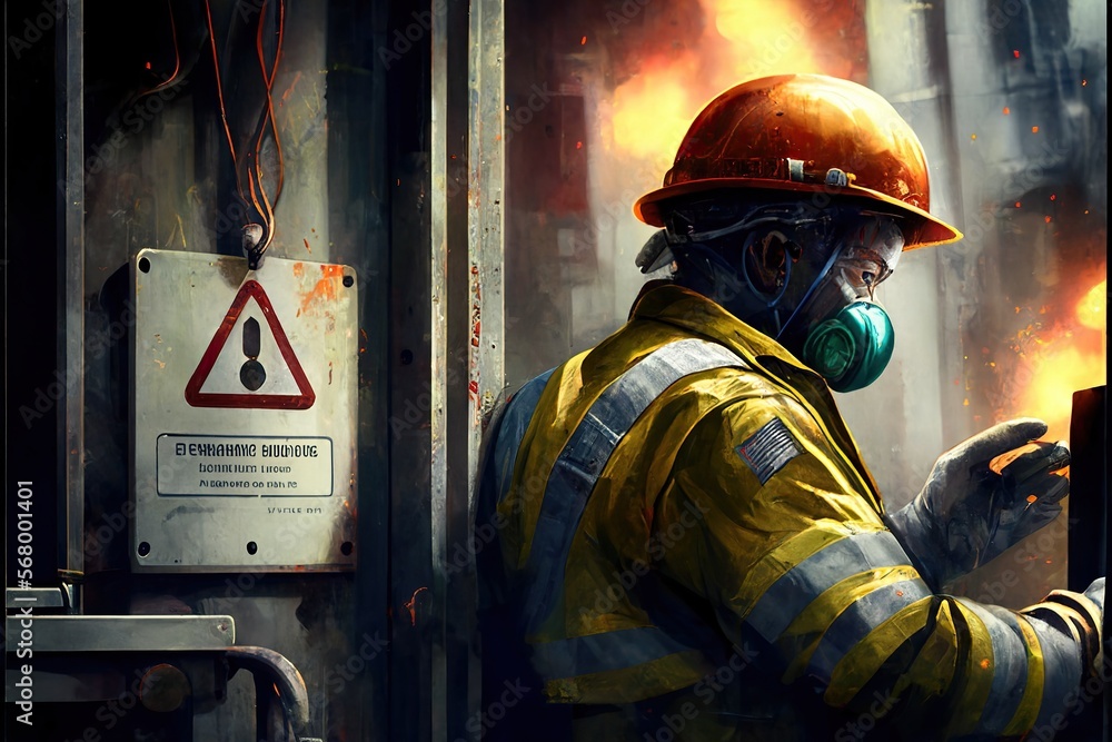 Worker safety, concept of Protective Gear and Risk Assessment, created ...