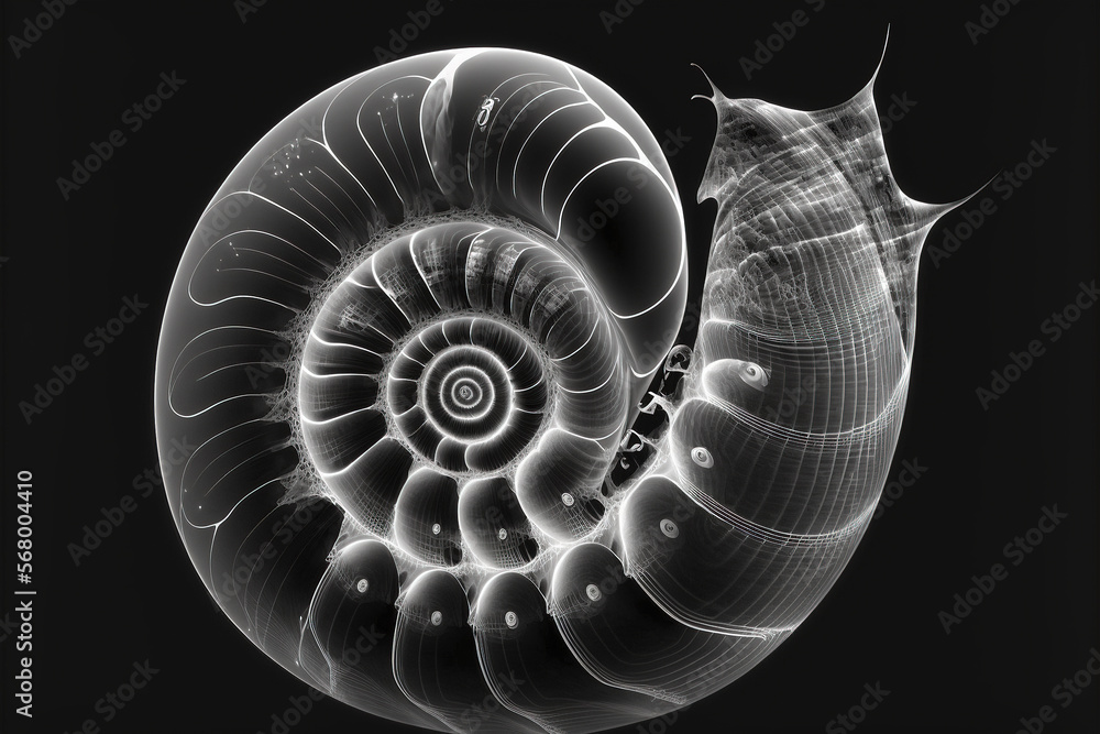 snail x-ray style. X-ray of Raw whole snails. Full frame Close-up ...