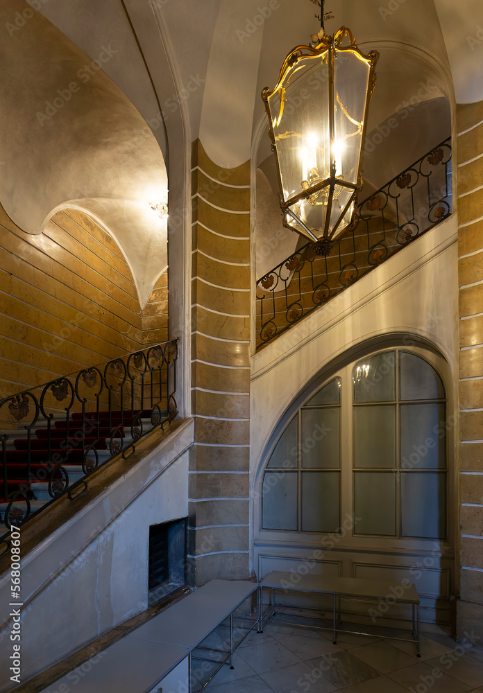 POTSDAM, GERMANY - DECEMBER 26, 2014: Interior of the New palace ...
