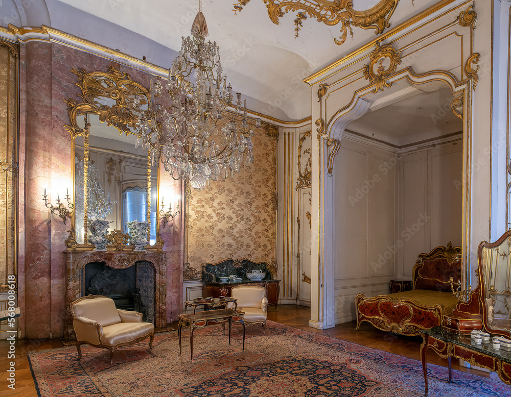 POTSDAM, GERMANY - DECEMBER 26, 2014: Interior of the New palace ...